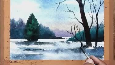 水彩绘画视频教程,重温风景画法