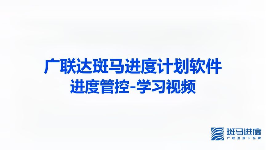 斑马进度计划软件进度管控学习视频