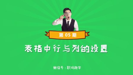 冯注龙的零基础Excel教程005期:表格中行与列的设置
