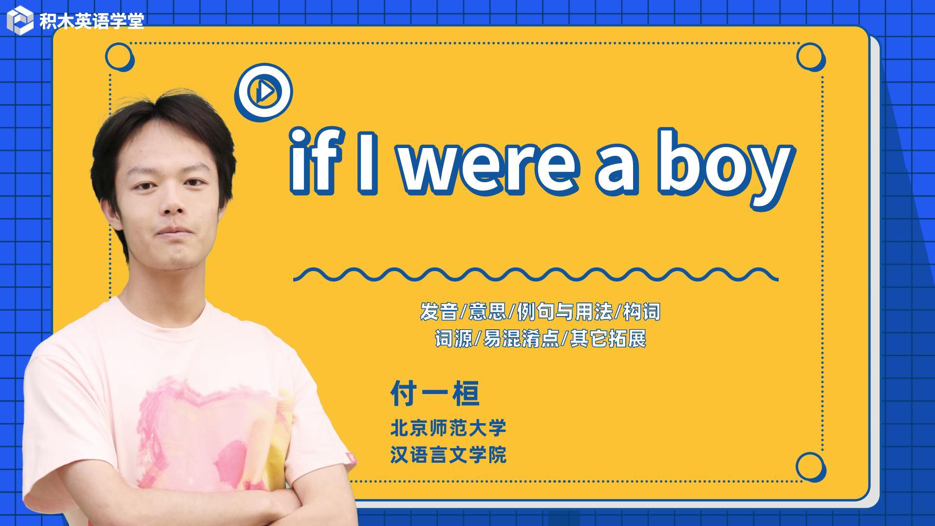 英文知识点讲解 if I were a boy
