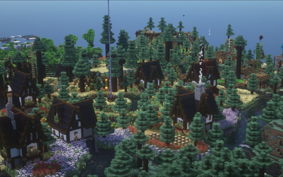 【Minecraft】单人生存建筑14:完结撒花(存档发布)_我的世界