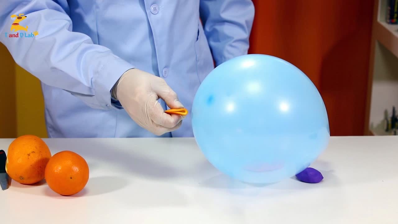 初中科学小实验:果皮汁让气球爆炸!