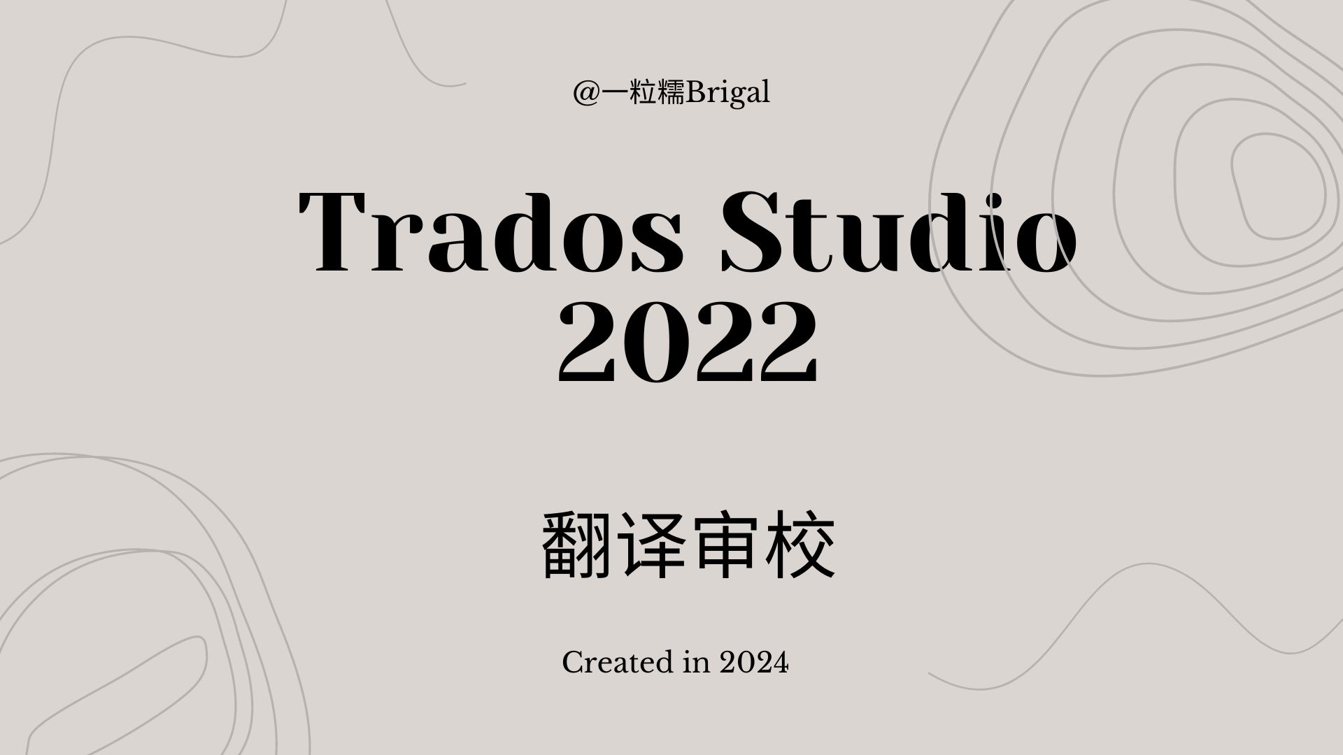 Trados Studio2022_翻译审校