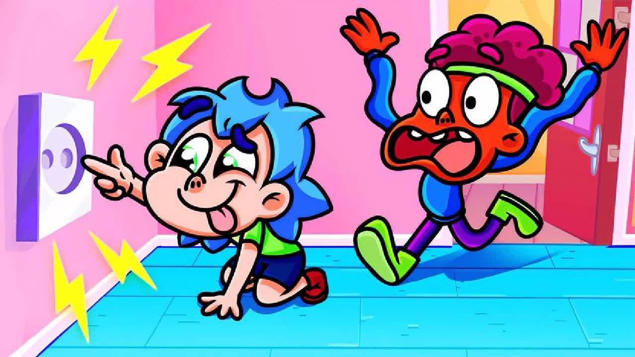 早教动画:学习儿童日常安全小知识,插座很危险,不要随意触碰!