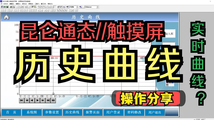 昆仑通态触摸屏如何建历史曲线?查看数据及趋势,功能灵活好用