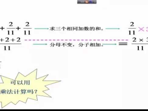 晋城市沁水县土沃乡中心学校 郭芳芳 小学数学 《分数乘整数计算法则》