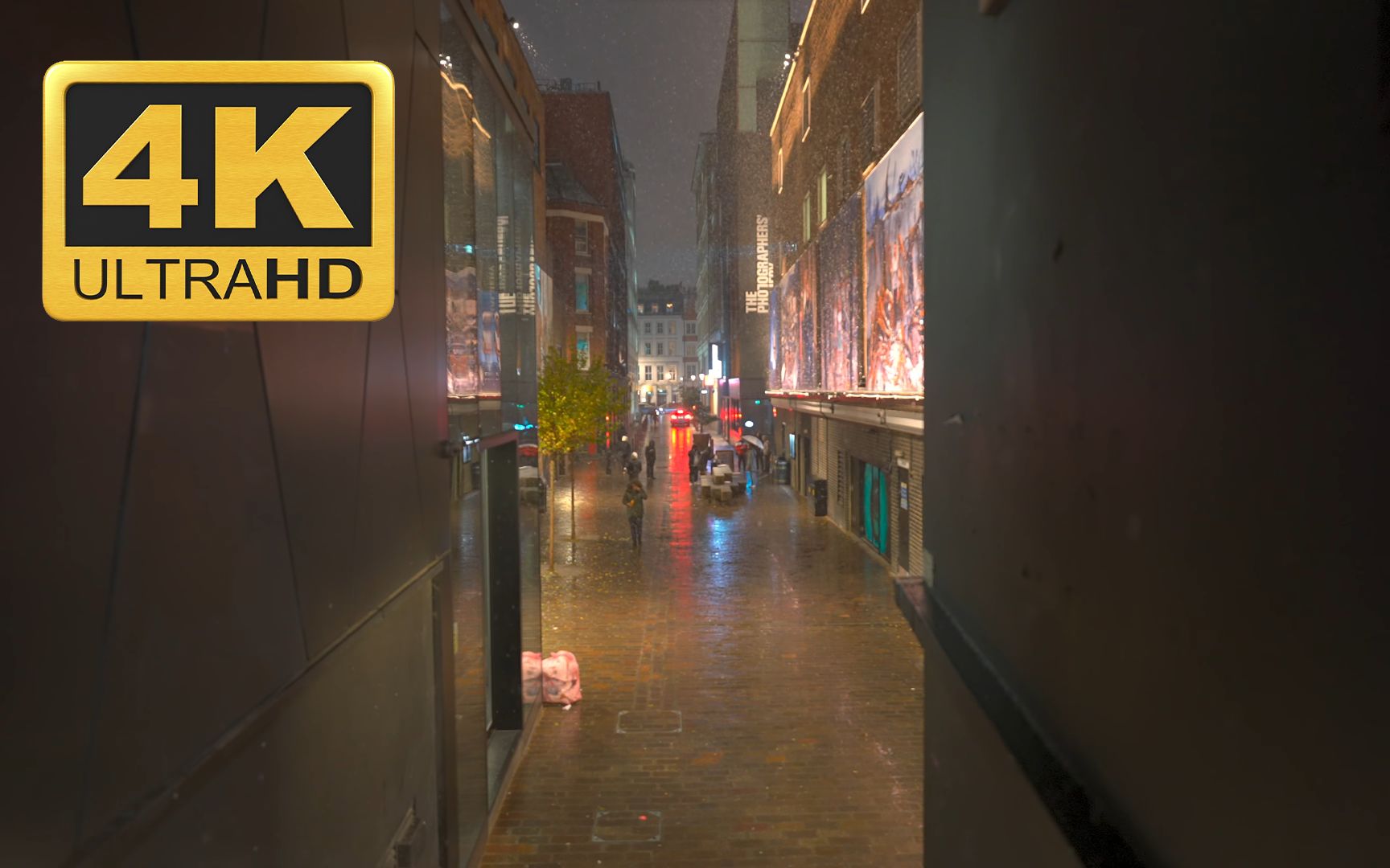 【4K】伦敦雨雪交加的夜晚