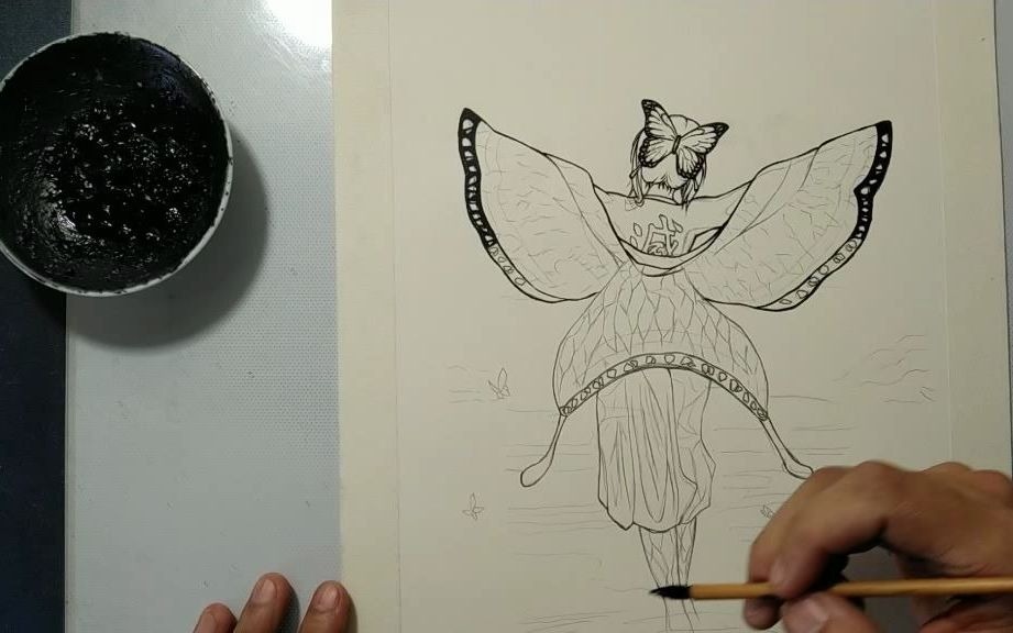 1734振翅 线稿阶段如何处理衣服的纹饰?教你画好衣服的褶皱!