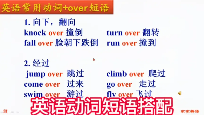 记英语短语不再难,我总结了27个动词加 over 短语 5种用法,干货