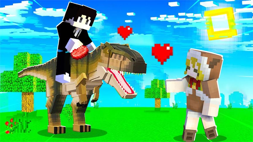 【木鱼】我的世界：木鱼收集圣甲虫宝石，驯服三只霸王龙！