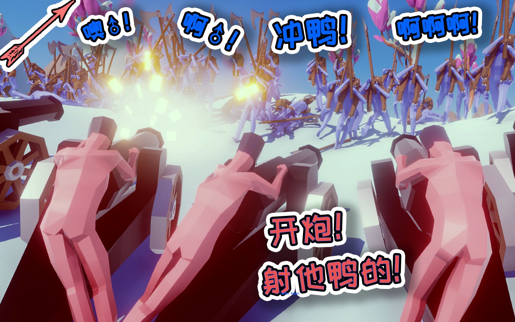 ...评论1:奥义物理二重击杀,利用打飞的尸体抢人头丨全战模拟器丨红箭红