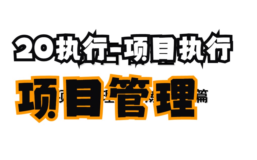 项目管理-20-执行-项目执行