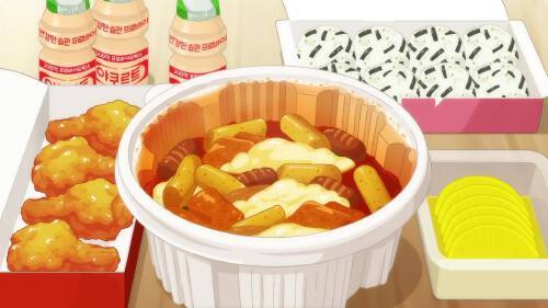 Fooni美食动画沉浸式夜宵芝士宽粉炒年糕蜂蜜芥末炸鸡饭团美食治愈...