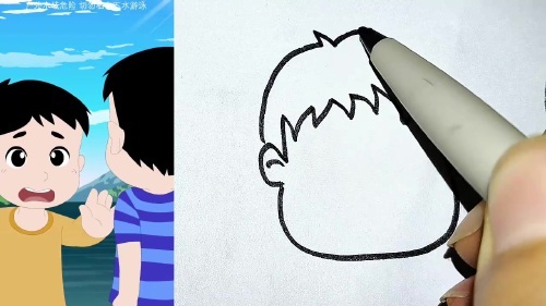 657. 不要随意去游泳,简笔画,少儿创意美术