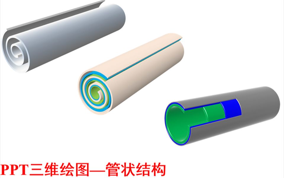 PPT绘图-管状结构-螺旋