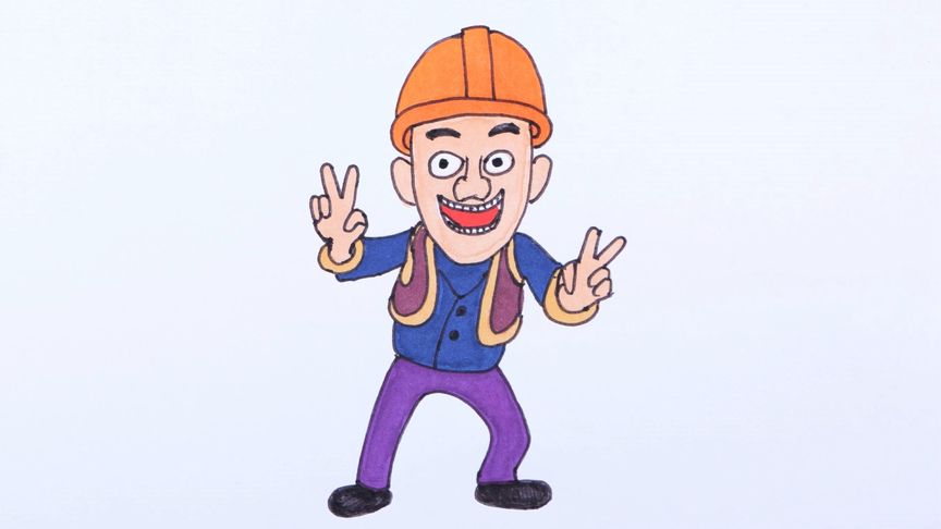 熊大,熊二,俺光头强来了,光头强简笔画熊出没强哥手绘