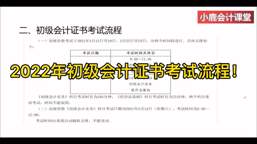 第2集 2022年初级会计证书考试流程!