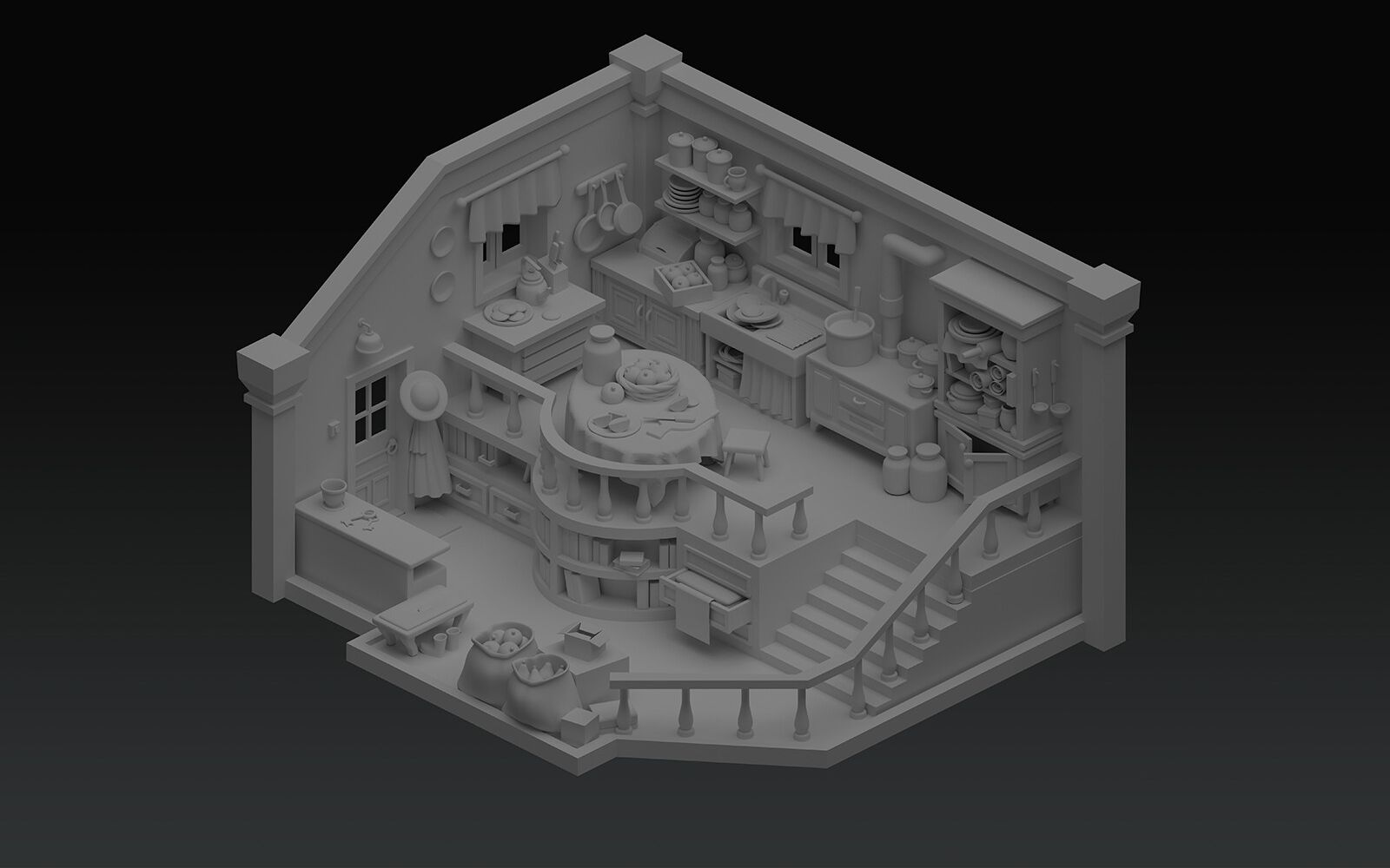 3D场景建模,max零基础制作“室内场景”,超详细的场景建模