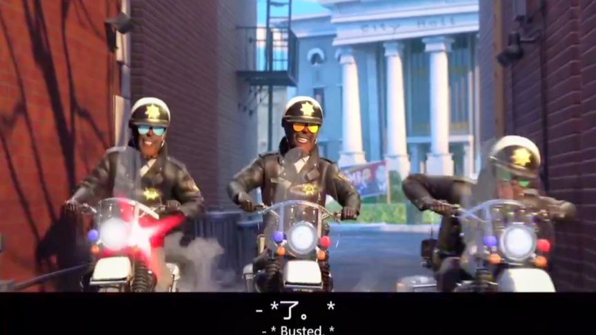 谁能知道动画里的交警说了什么?英语我也不懂呀!
