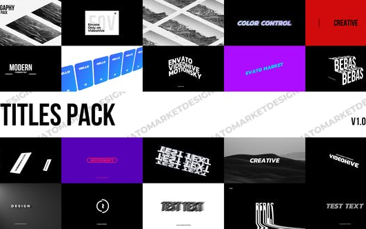 AE模板-印刷动力学海报文字排版视频各种超酷的动态文字标题模板可...