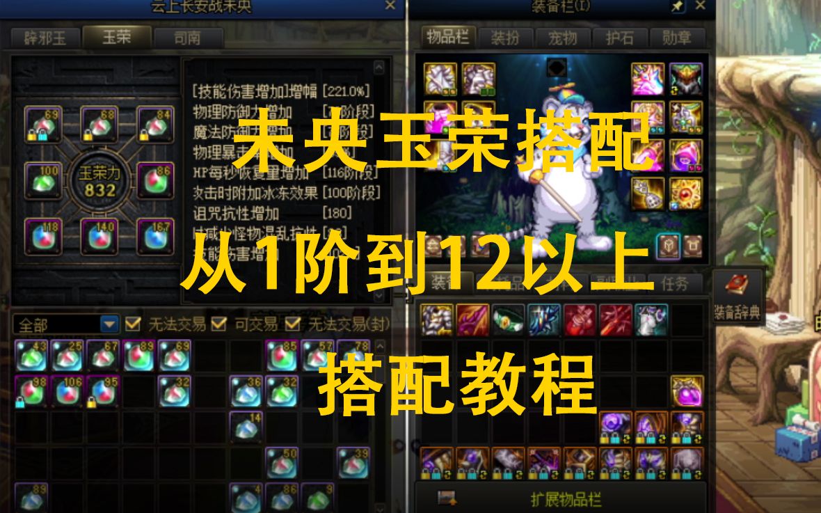 未央玉荣搭配教程,针对1到12阶以上的思南_哔哩哔哩bilibili_DNF