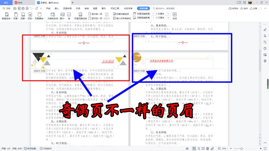 wps如何设置奇偶页不相同的页眉?简简单单一招,轻松搞定