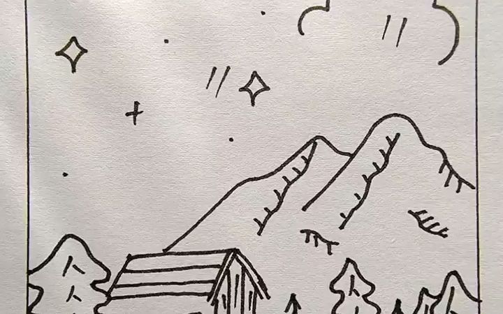 简单易学简笔画教程画画黑白画画个简笔画画画的日常绘画