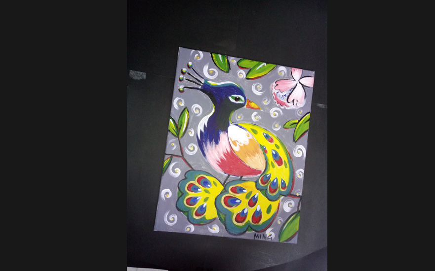 零基础跟随教材的丙烯画/2 孔雀