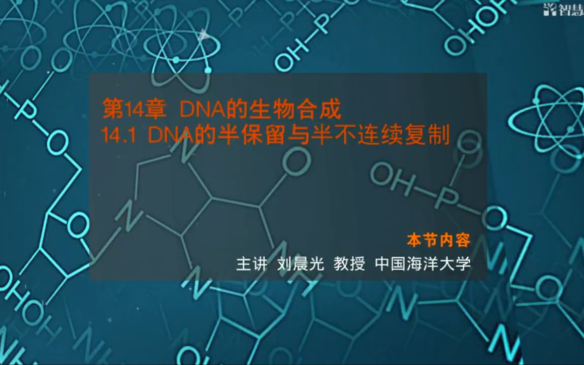 【中国海洋大学 生物化学】14.1DNA的半保留和半不连续复制