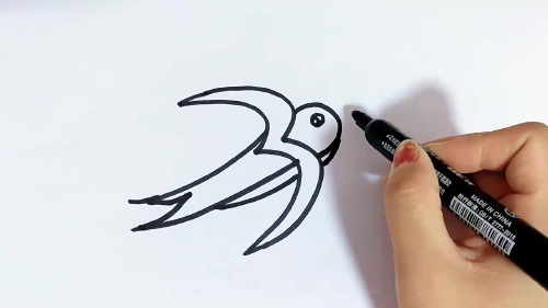 小燕子简笔画,春天简笔画,儿童画