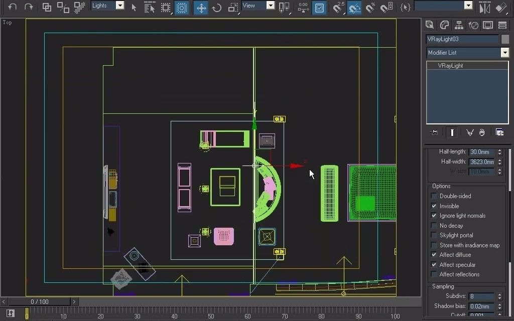 VRAY渲染实例大套房001壁灯台灯的设置方法