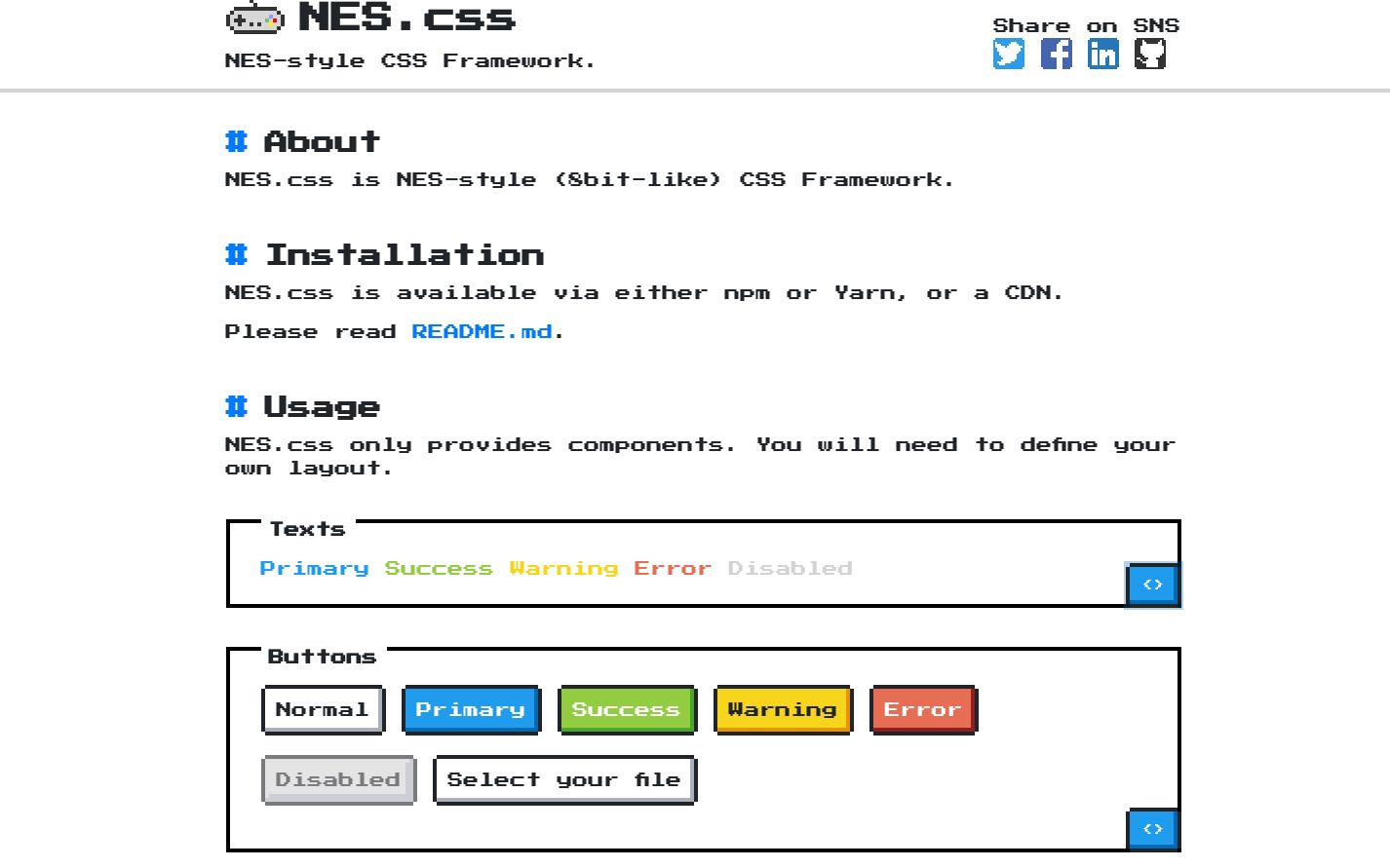nes.css使用part.1~引入中文像素字体