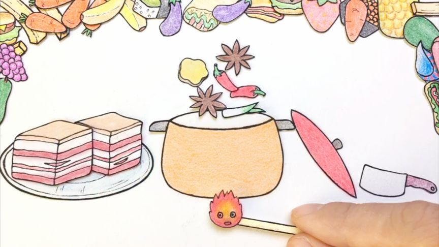 手绘定格动画:做一份色香味俱全的红烧肉,你看,美极了