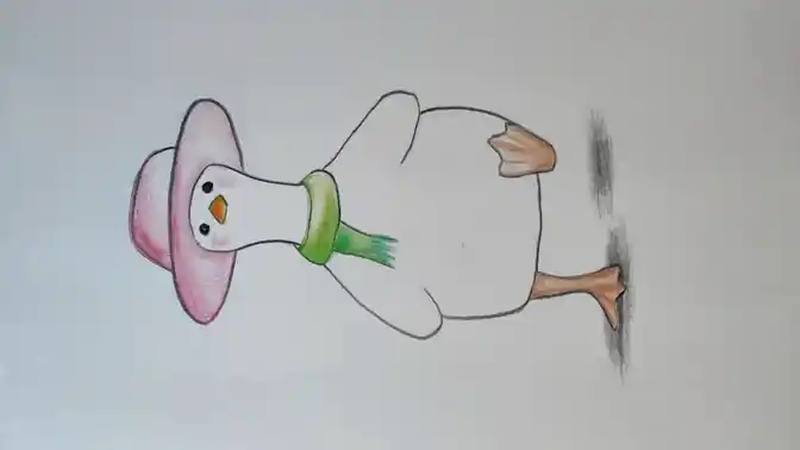 彩铅简笔画:教大家画一只小鸭