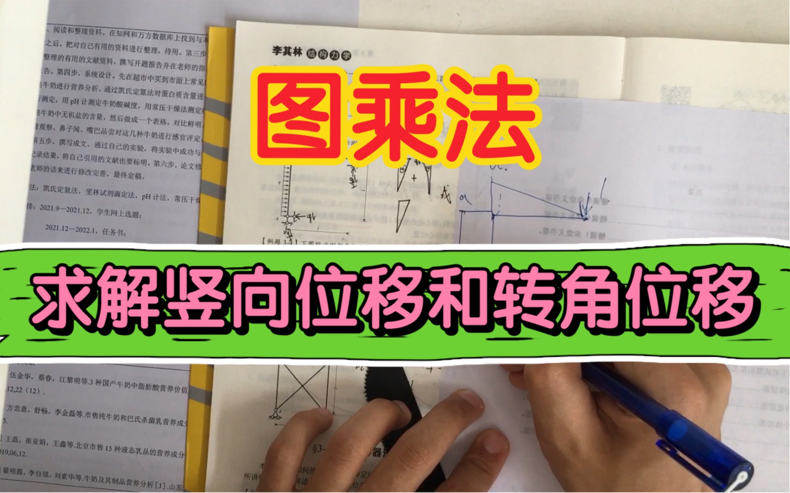 【结构力学图乘法】静定结构的位移计算-竖向位移和转角位移