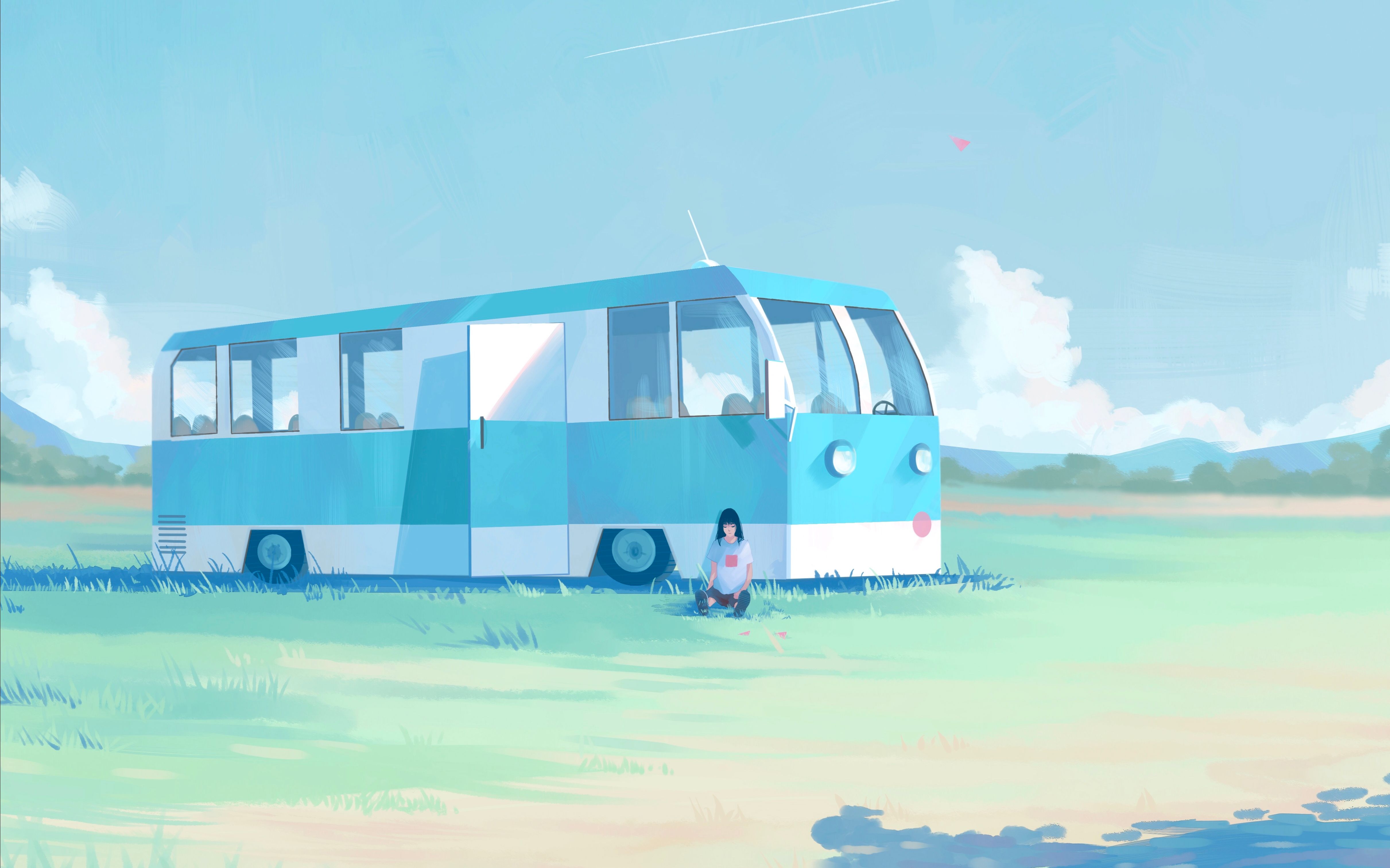 【SAI绘画过程】正逢夏时 去旅行吧!