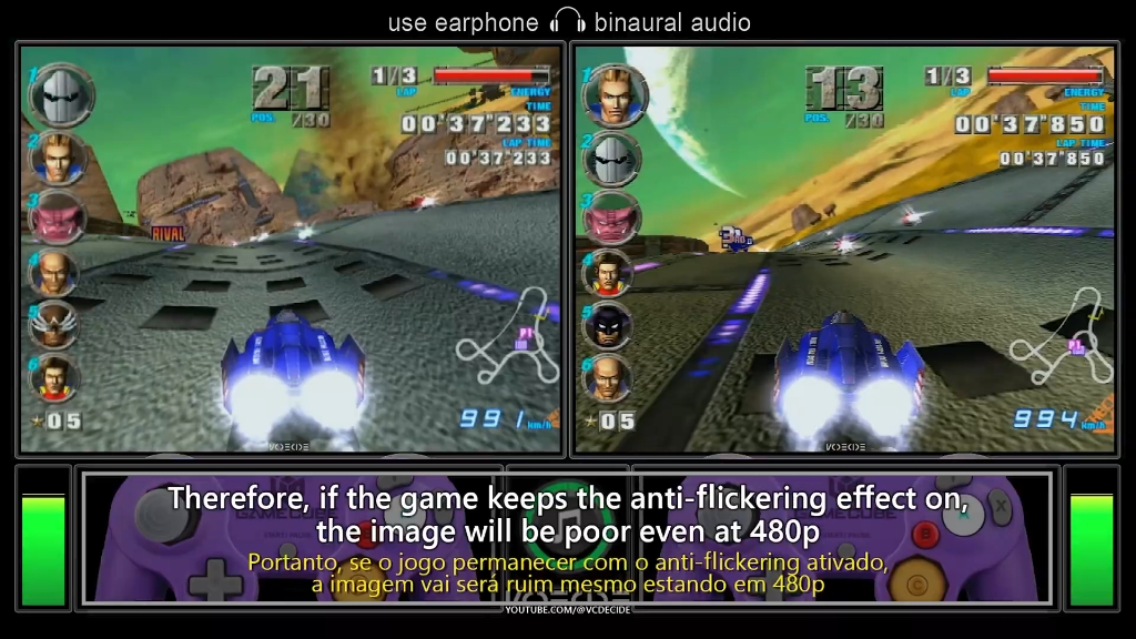 看看ngc原机和wii的ngc兼容模式在同一款游戏的细节区别《Fzero》