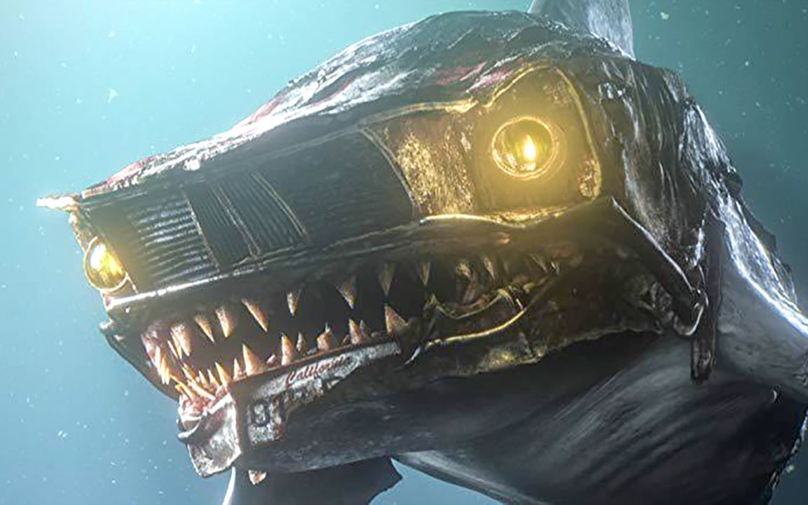 海底生物发生变异,变成了机械怪物,鲨鱼的眼睛比车灯都亮!科幻短片《...