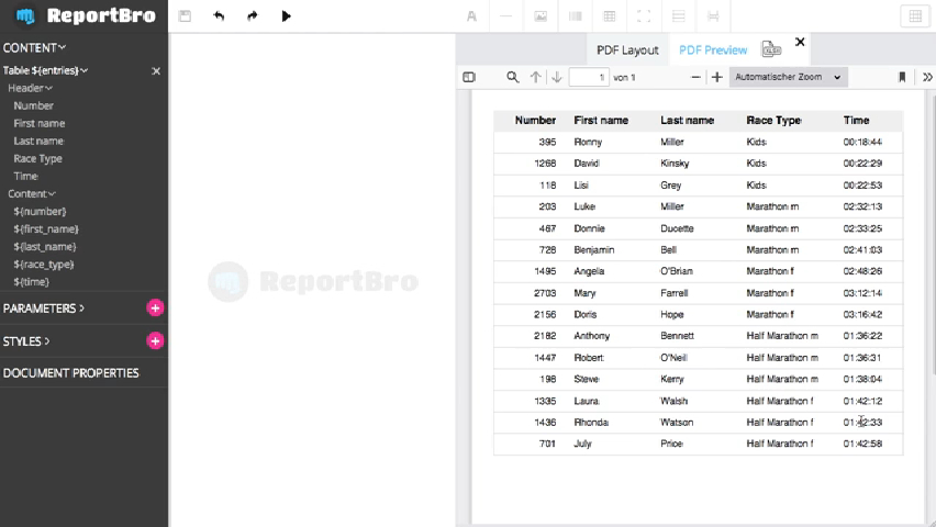 reportbro_表格分组合并