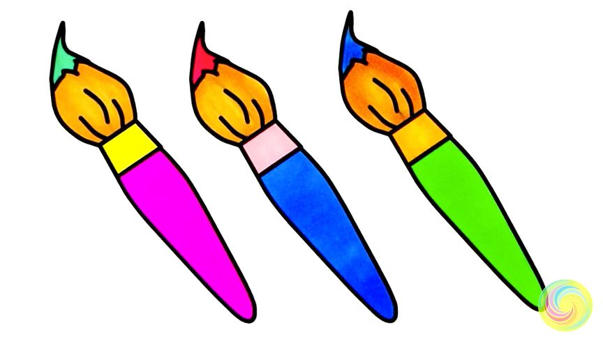 彩色小画笔简笔画儿歌