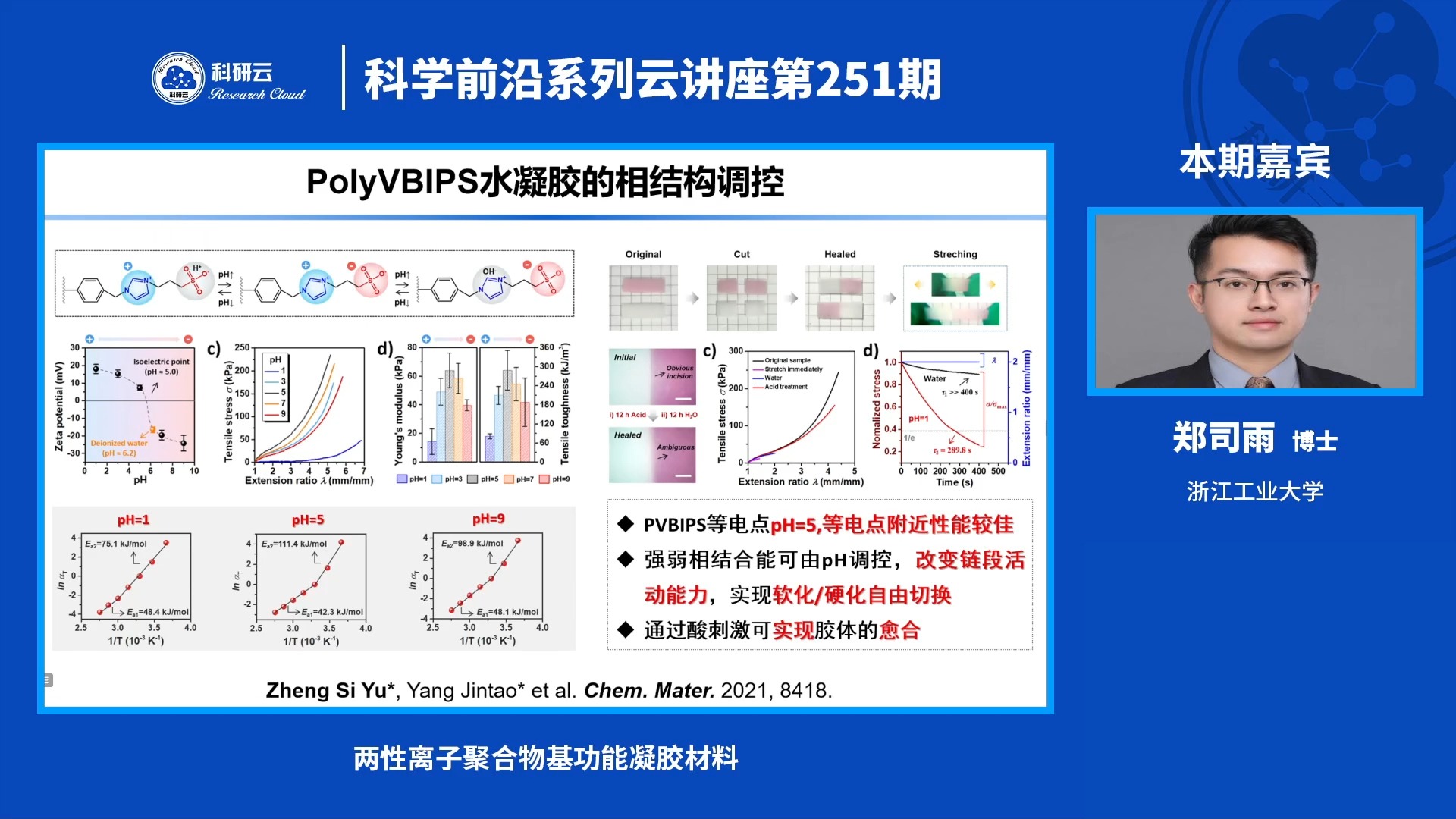 20240715-浙江工业大学郑司雨-两性离子聚合物基功能凝胶材料