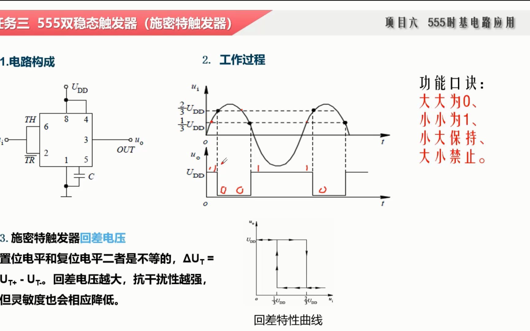6-3:555双稳态触发器(施密特触发器)