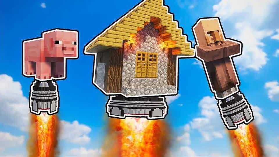 拆家模拟器:时空穿越到中世纪小镇释放火箭喷射器!!