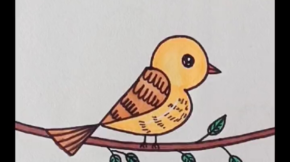 用数字123画小鸟#简笔画#儿童画#创意