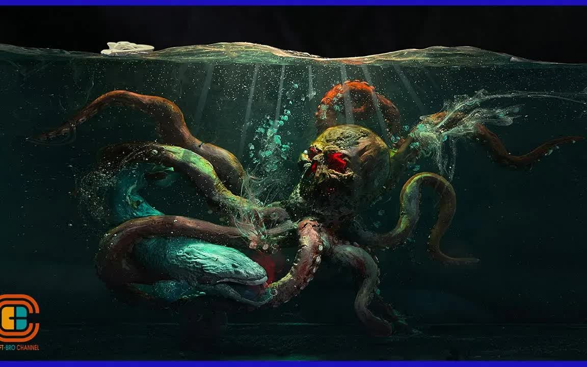【手工】油管手工 创意场景 海洋恐惧症 如何制作一个骷髅克苏鲁捕食...