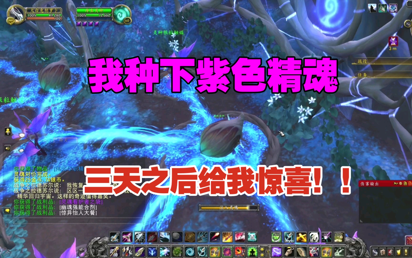【魔兽世界9.1】法夜5级菜园子种下紫色的精魂,三天后会有什么惊喜?...