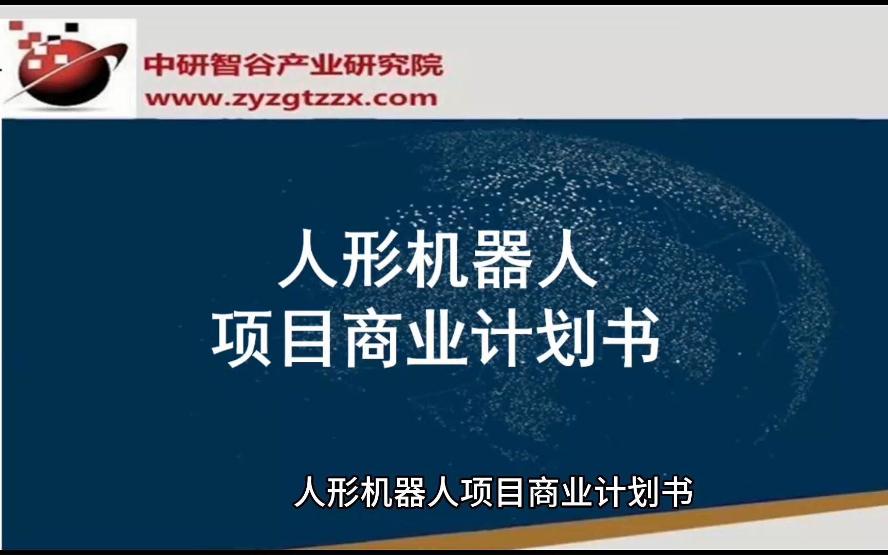 人形机器人项目商业计划书