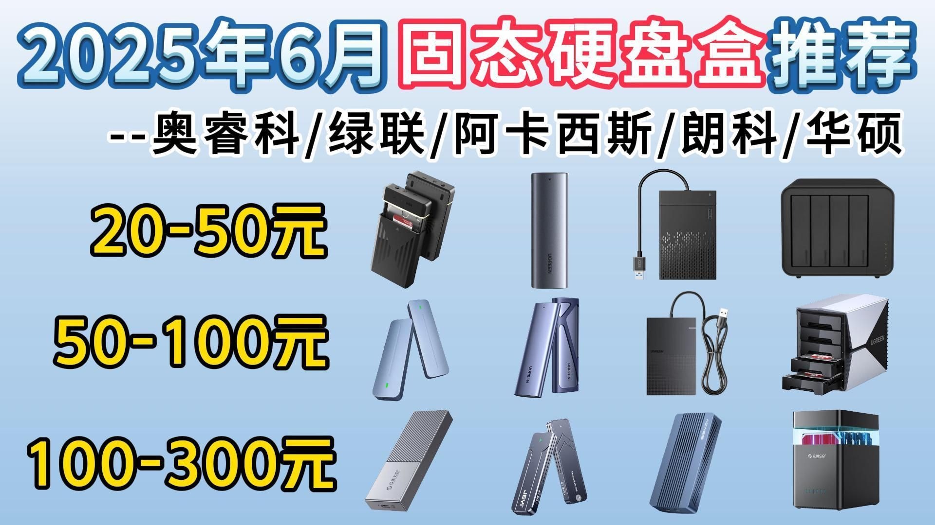 2025年6月最具性价比的移动硬盘盒&柜推荐!NVMe/SATA固态/移动...