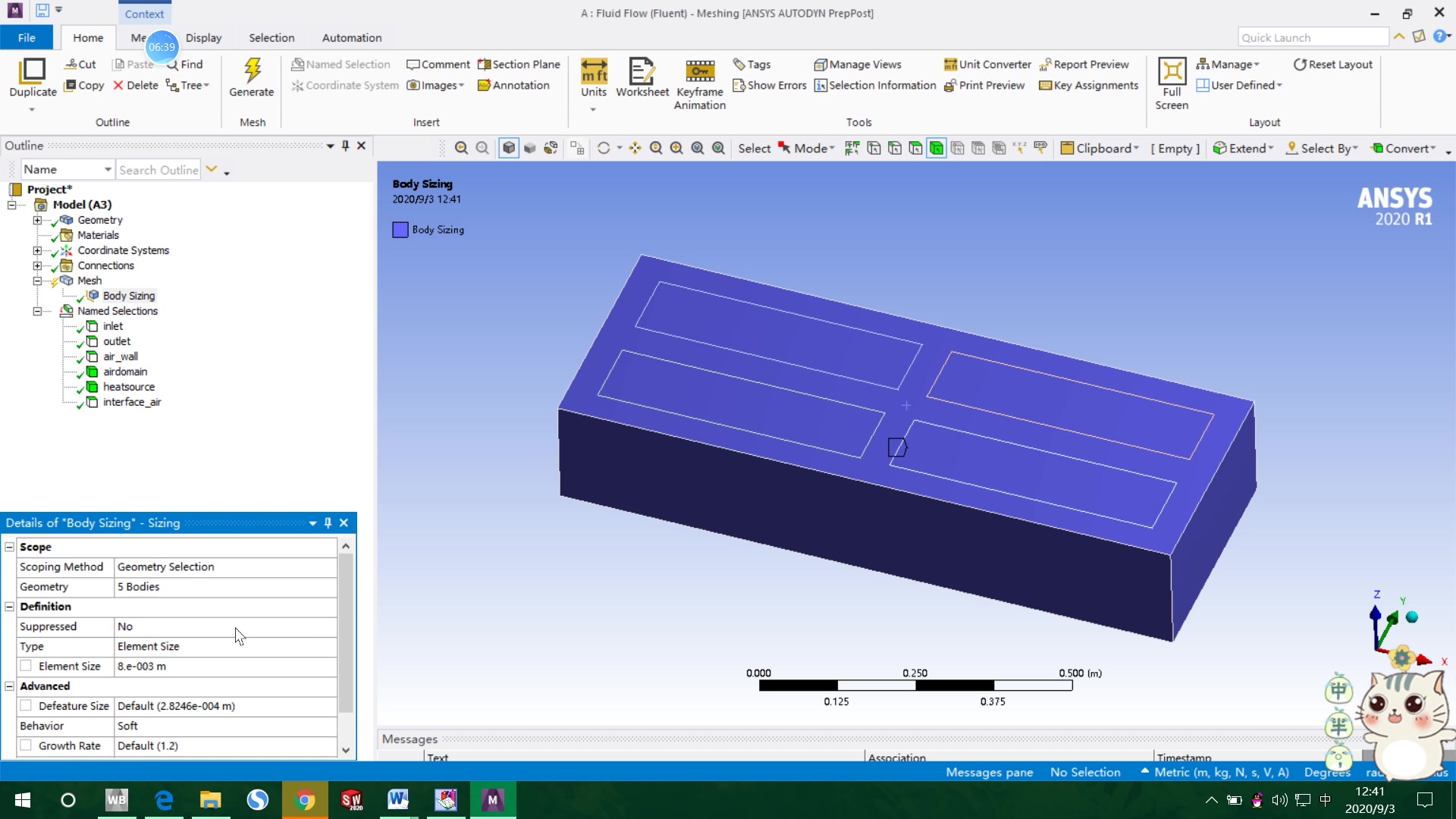 n=6的4个模组所组成的电池包,1.5c放电 温度场模拟