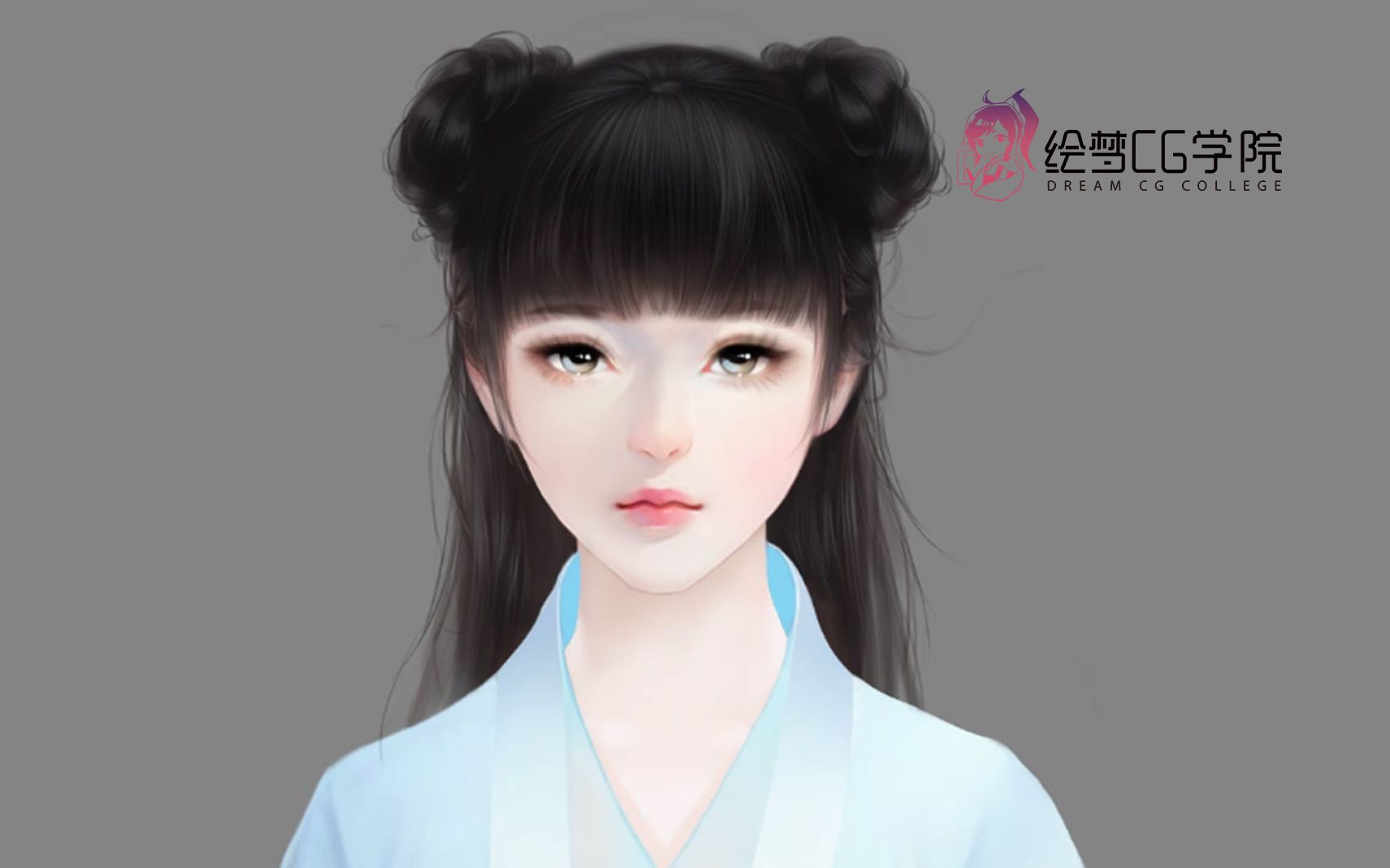 【板绘教程】古风讲师步夜 为你详细讲解古风人物发型的画法——...